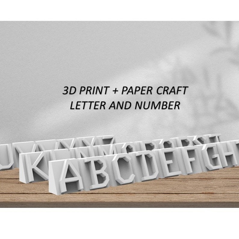 Letra 3D de papercraft, Letra de muñeca en papel, Letra A-Z, Número 0-9 ...