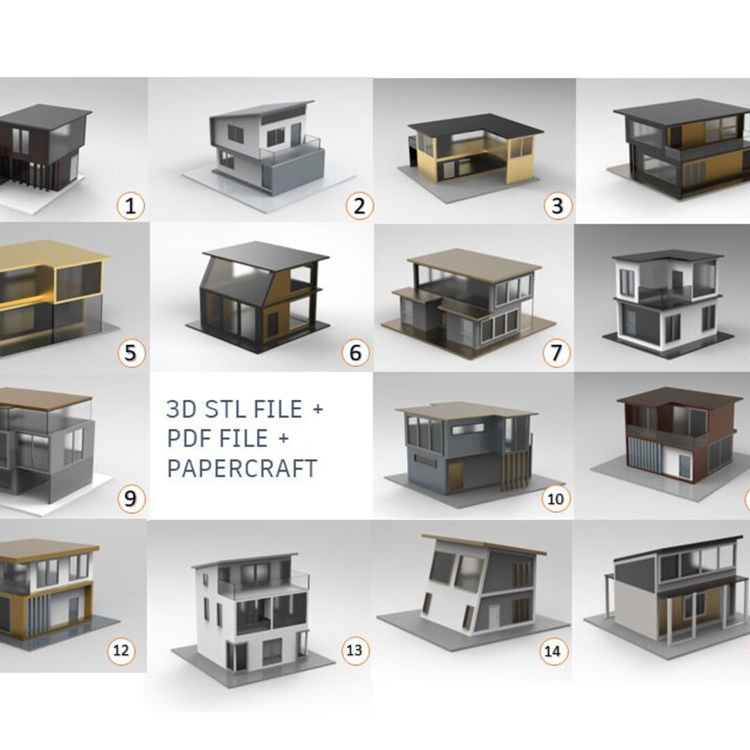 Dollhouse, 3D Modern House, Papercraft House, Digital Download, STL ...