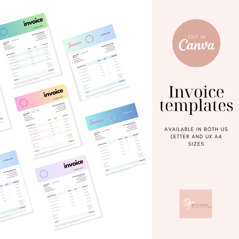 Invoice, Invoice Template, Billing Template, Custom Invoice ...