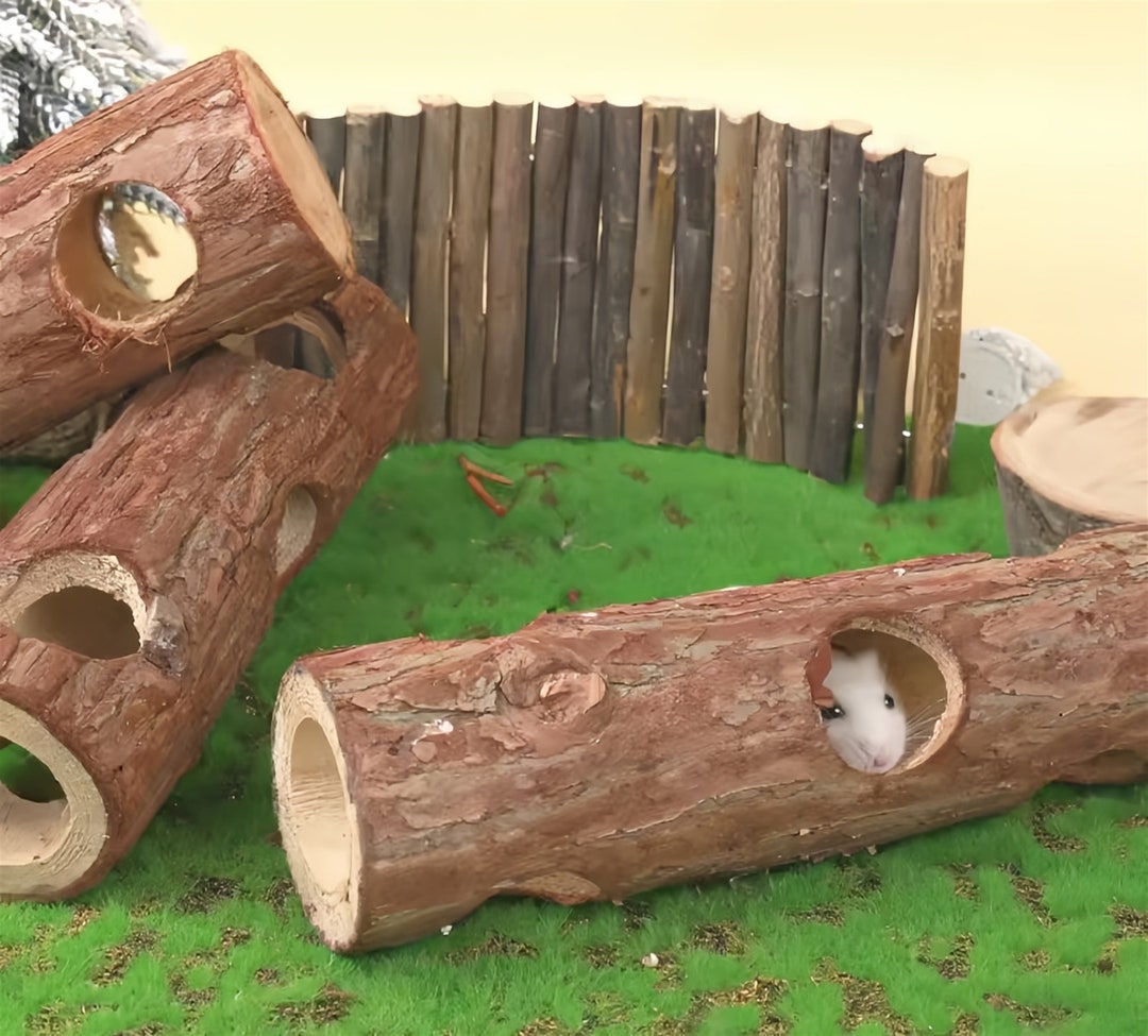 Hamster Wooden Holed Tunnel,hamster House Decoration,hamster Hideout ...