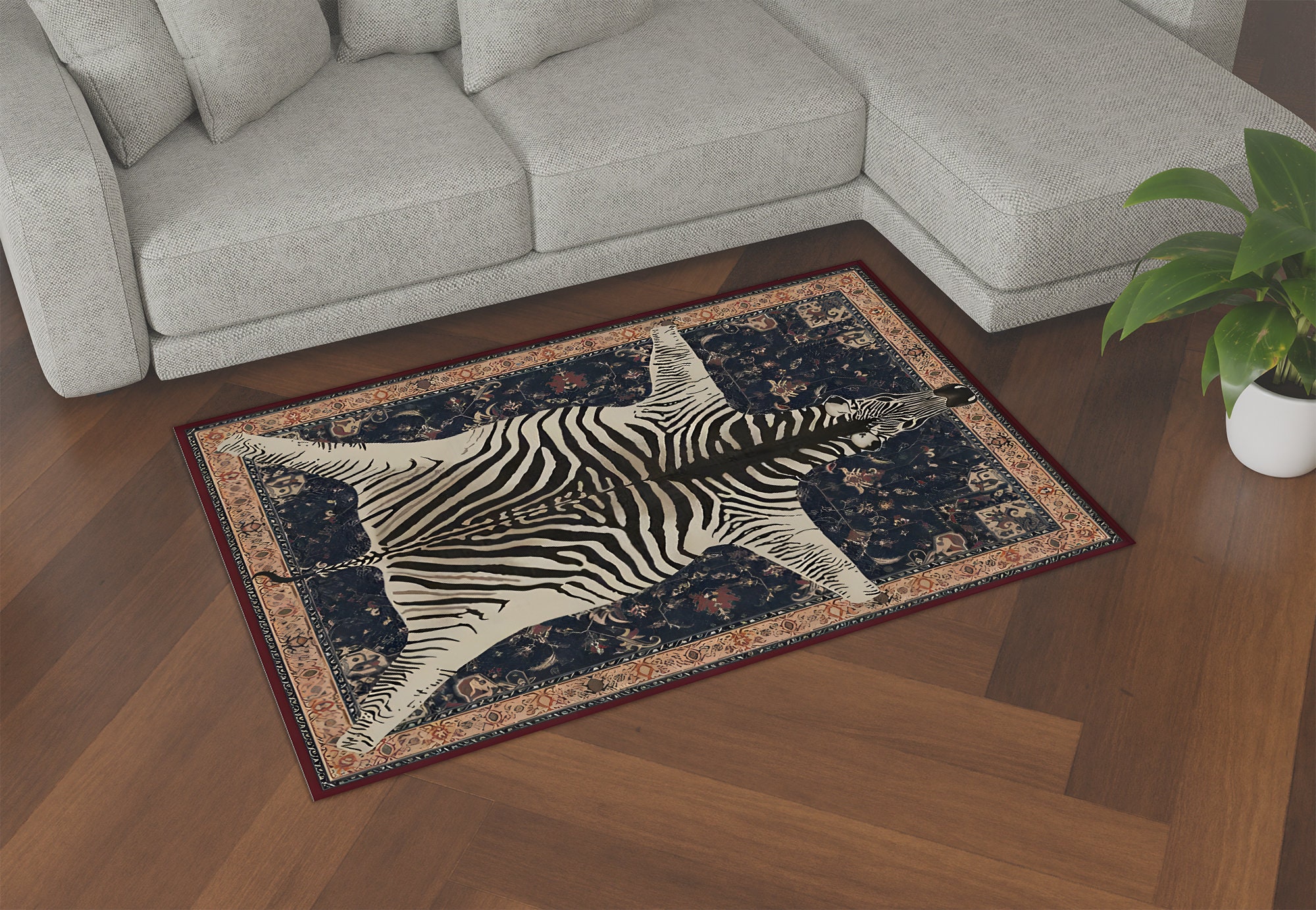 Zebra Design Rug,zebra Skin Design,zebra With Classsic Rug,vintage ...