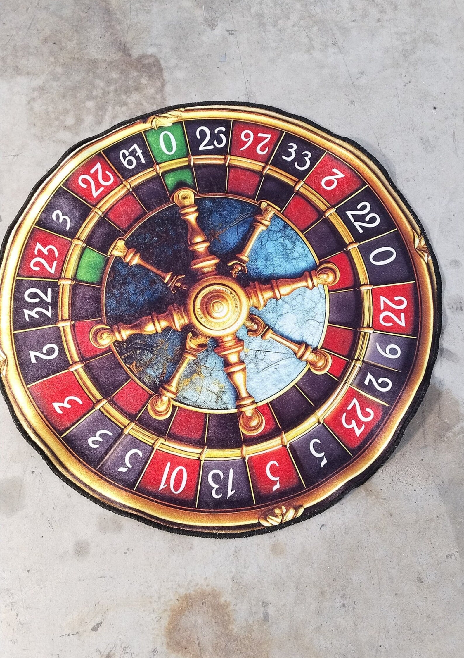 Roulette Wheel Design Rug, Round Rug, Casino Decor, Game Room Rug, Fun ...