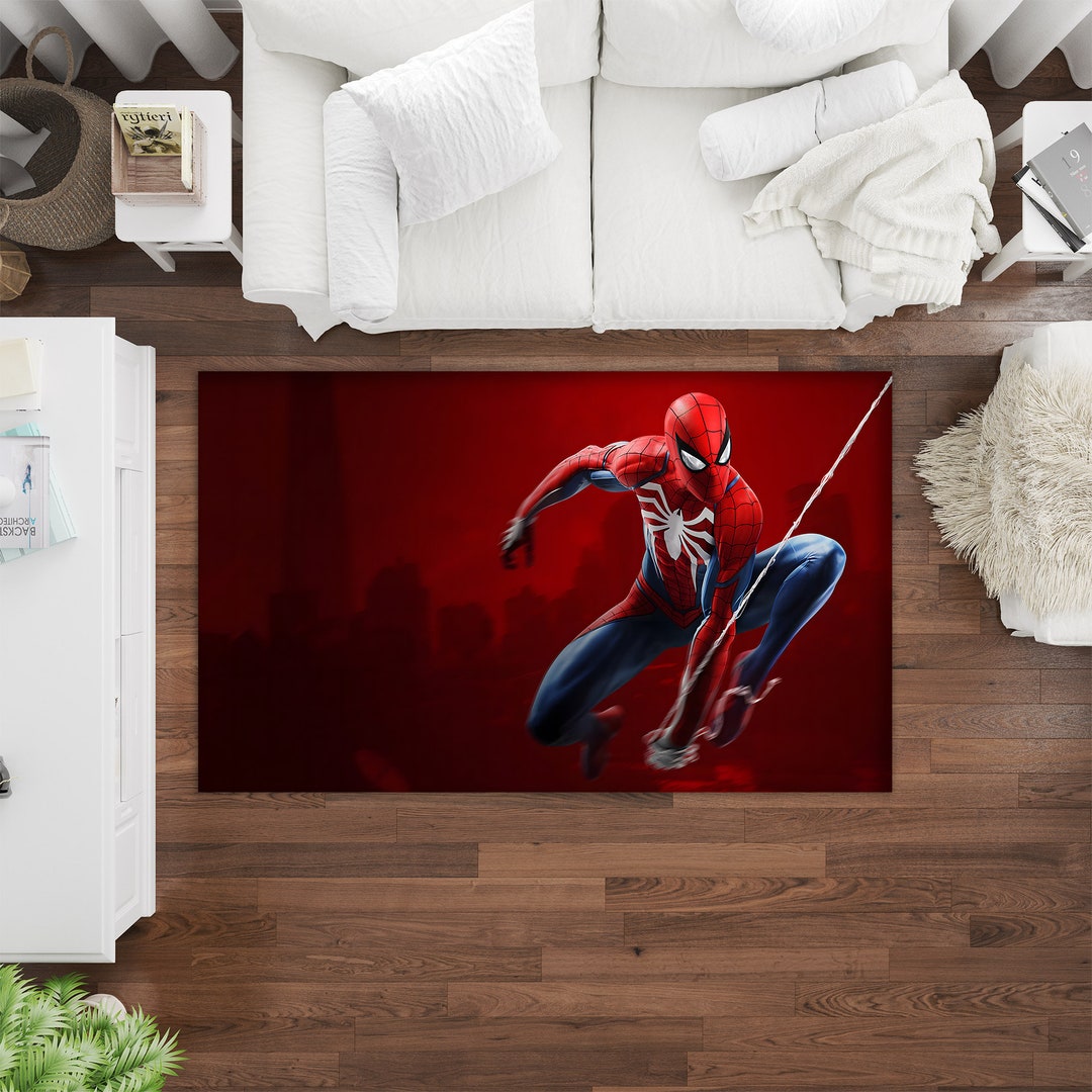 Spiderman Rug, Spider Man Rug, Game Room Decor, Gift for Childs ...
