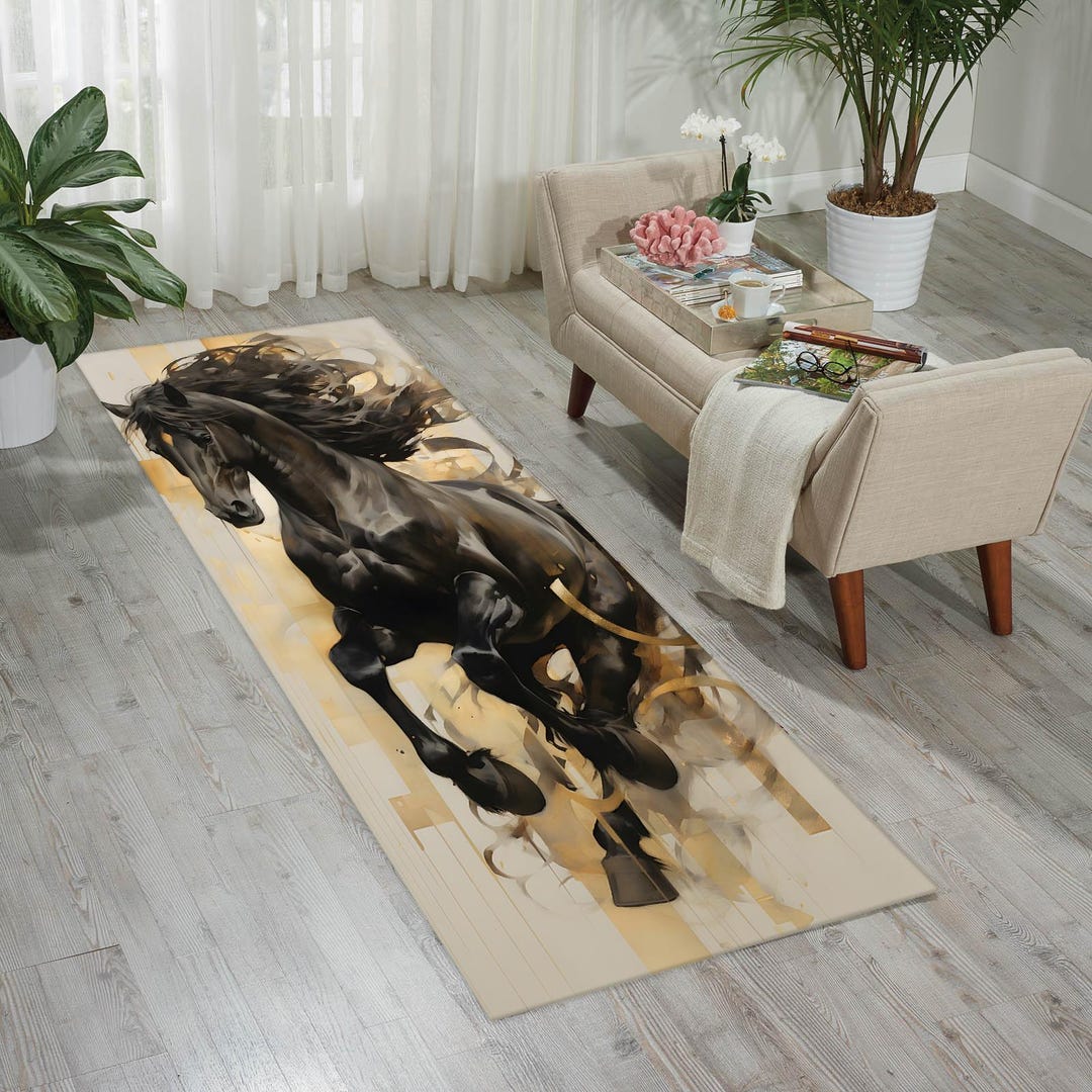 Horse Pattern Rug,runner Rug,animal Long Rugs,animal Themed Rug,cool ...