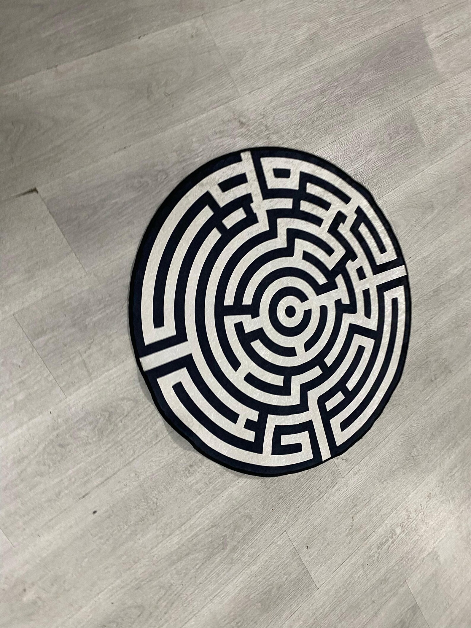 Maze Rug,maze Round Rug,black and White Rug,kids Room Rug,round Rug ...
