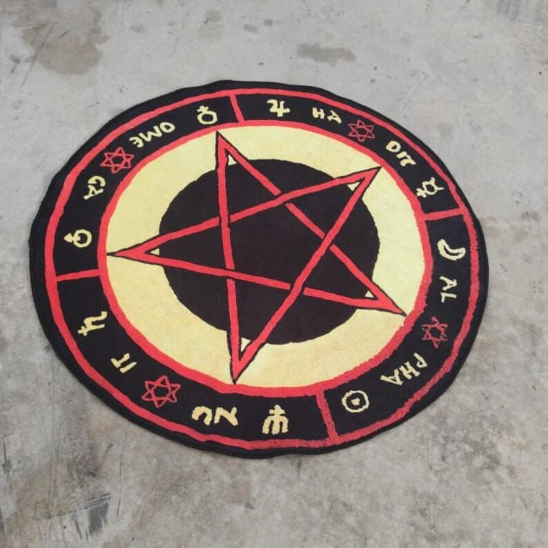 Astrology Rug,the Love Witch Patterned Rug,movie Decor,red Pentagram ...