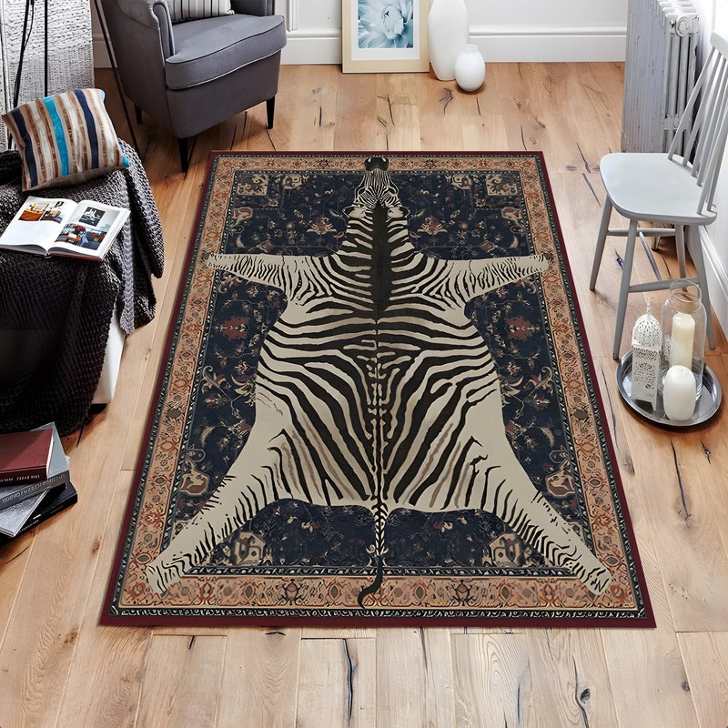 Zebra Rug - Etsy