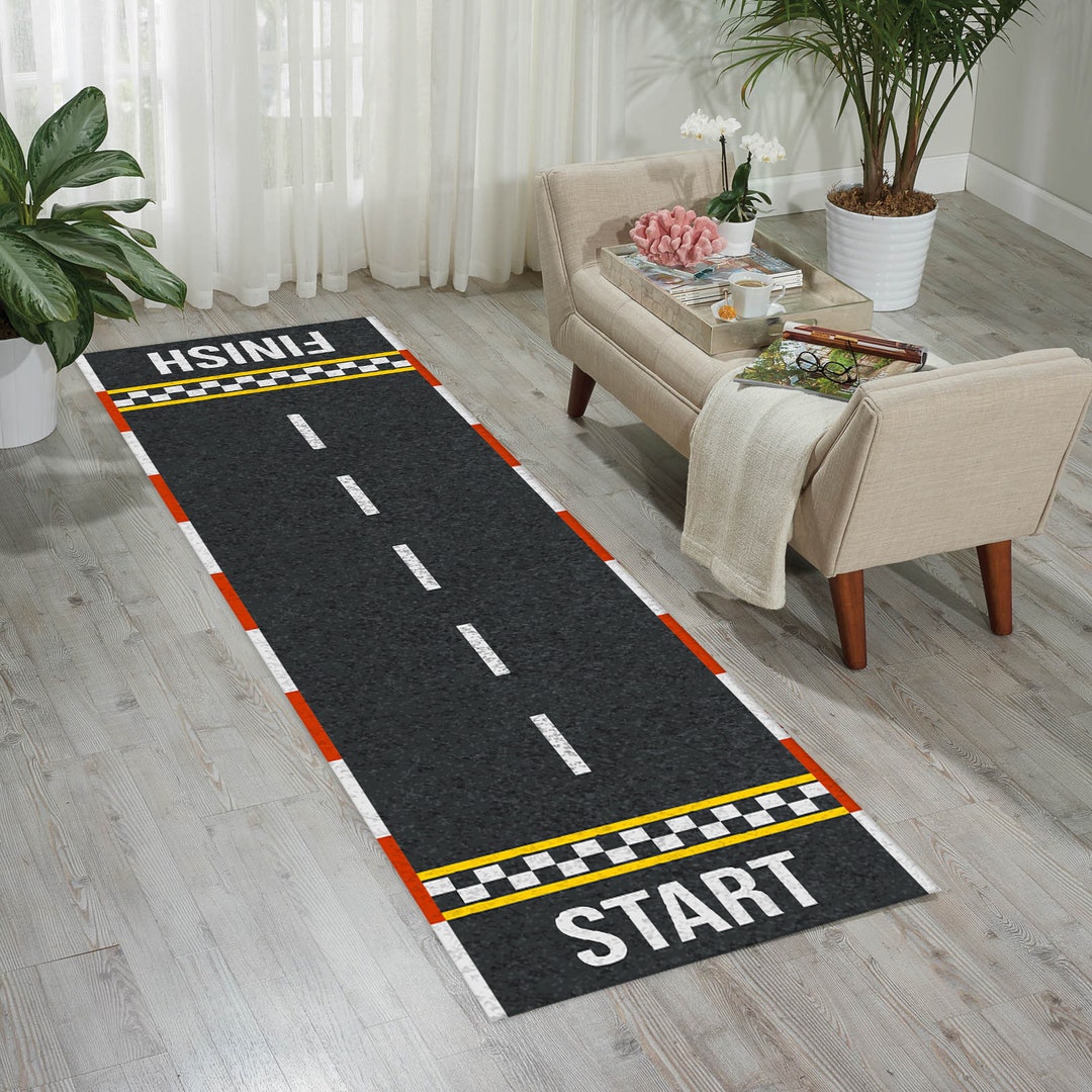 Race Track, Race Track Rug,start Line,finish Line,hallway Rug,long ...