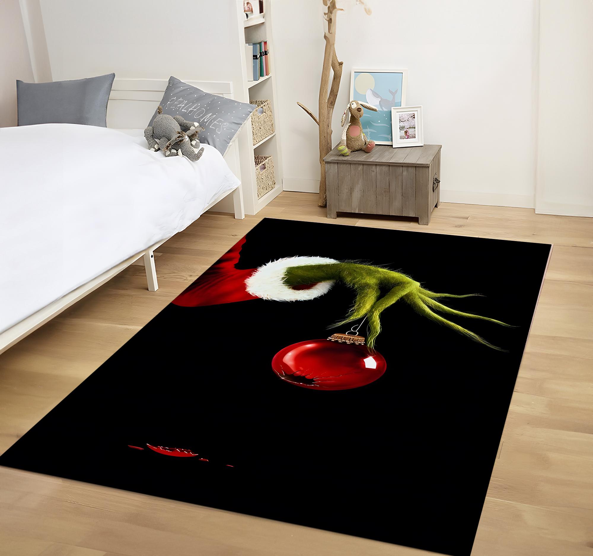 Grinch Christmas Holiday Area Rug, Merry Christmas Rectangle Rug ...