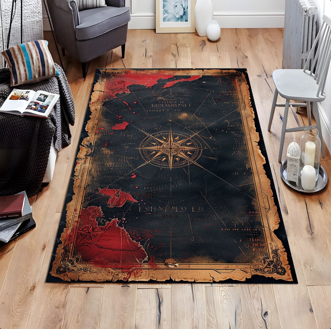 Map Design Rug,world Map Rug,vintage Map Design Rug,explorer Rug ...