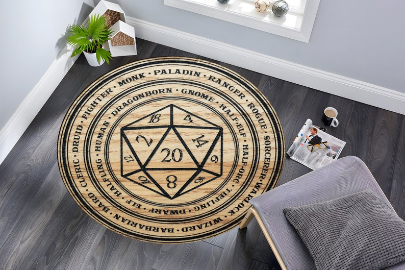 Dungeons Dragons Rug,dragon Round Rug,dnd Theme Rug,dnd Map Rug,round ...