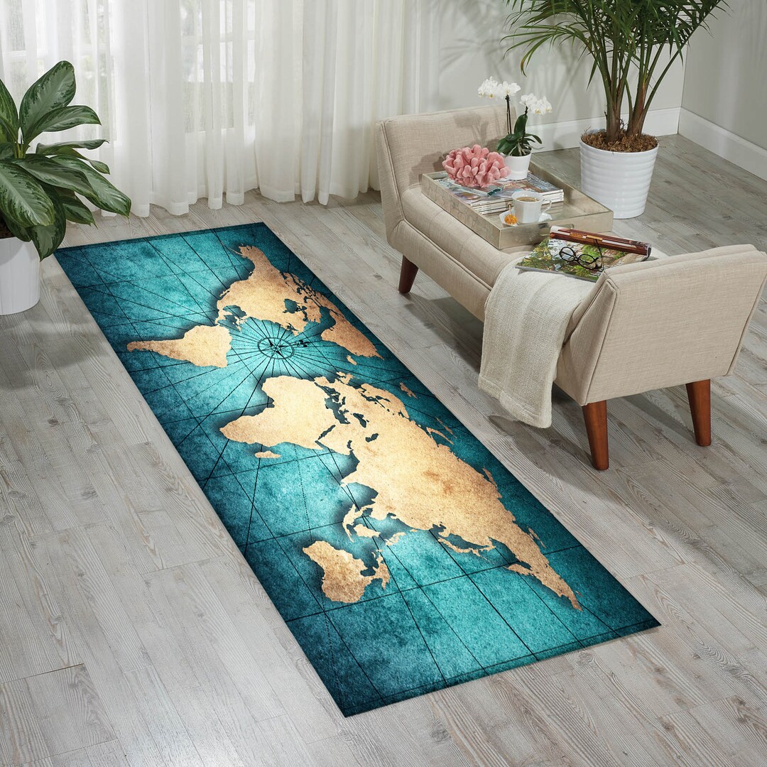 World Rug, World Political Map Runner, World Map Concept Rug, World Map ...