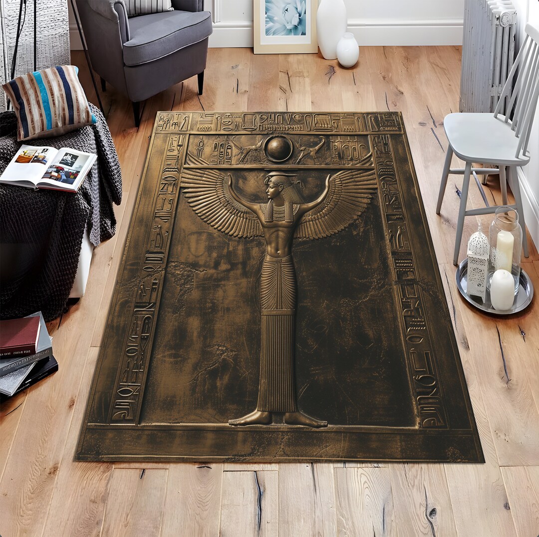 Antique Rug, Ancient Egyptian Rug, Egypt Pattern Rug, Themed Rug, Area ...