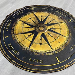 Round Rug, Compass Design Rug, Personalized Rug, Nautical Decor ...