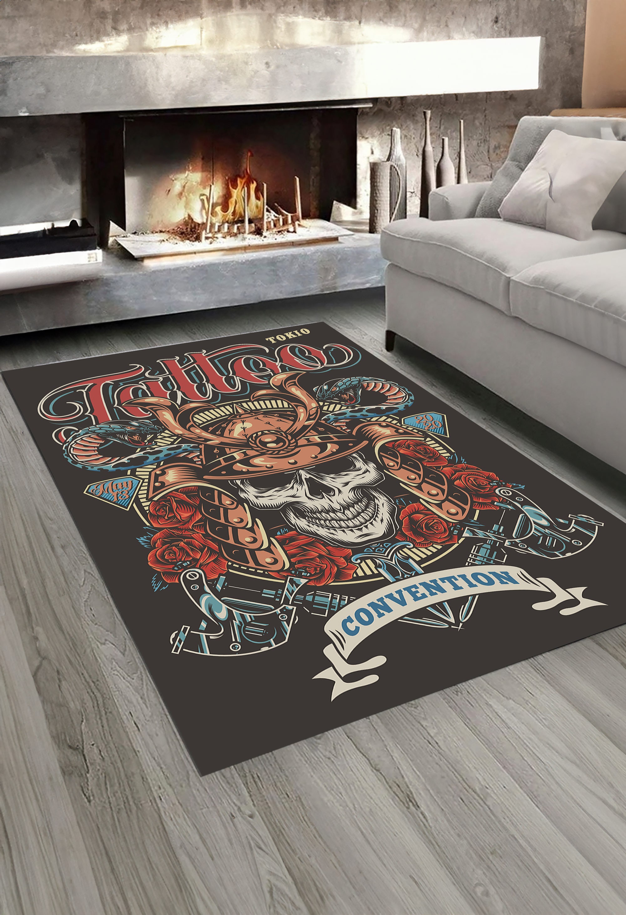 Tattoo Design Rug, Wizard Rug, Witch Rug, Snake Rug, Custom Rug ...