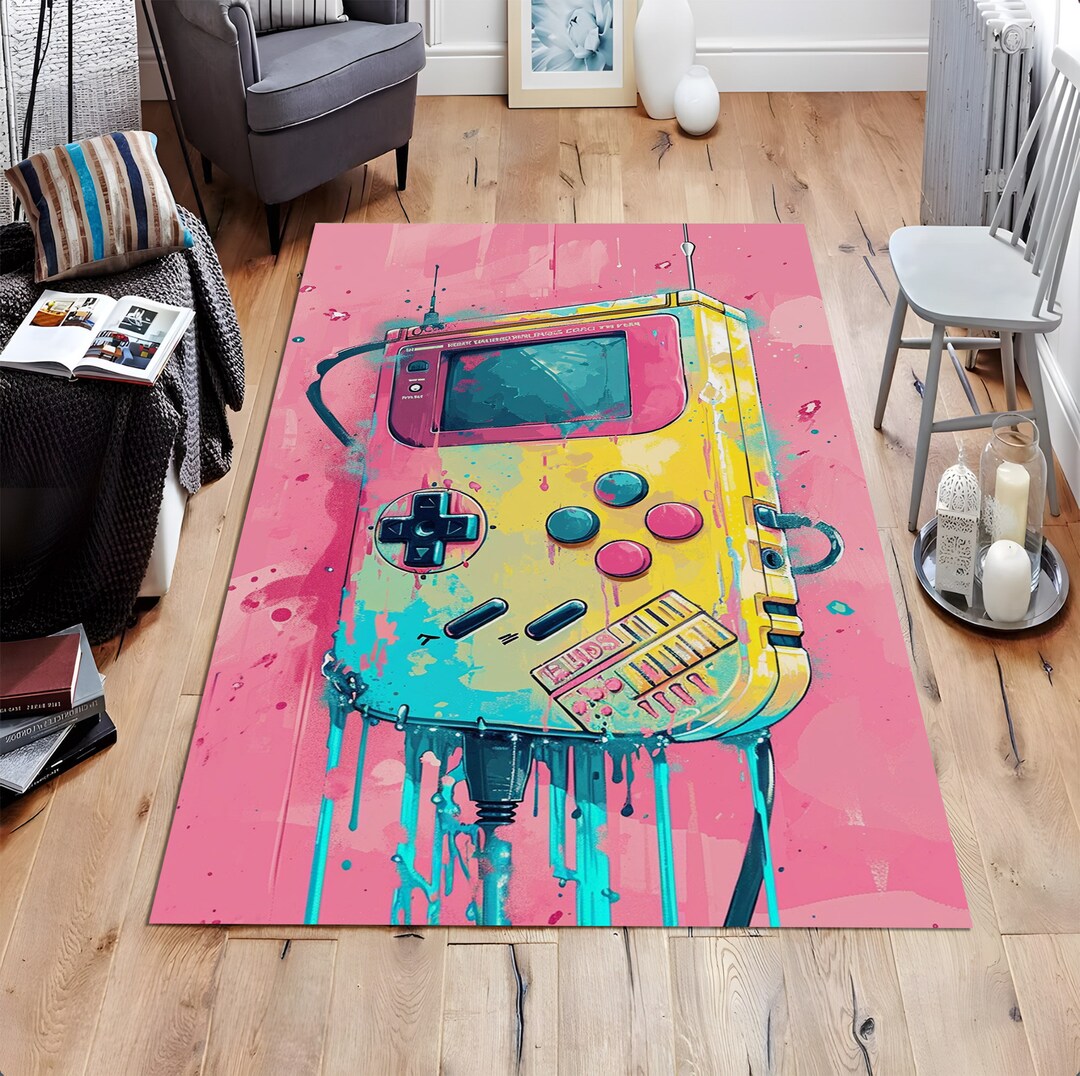 80's Video Games Design Rug, Retro Design Rug, Vintage Design Rug ...