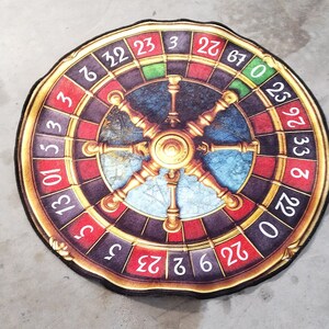 Roulette Wheel Design Rug, Round Rug, Casino Decor, Game Room Rug, Fun ...