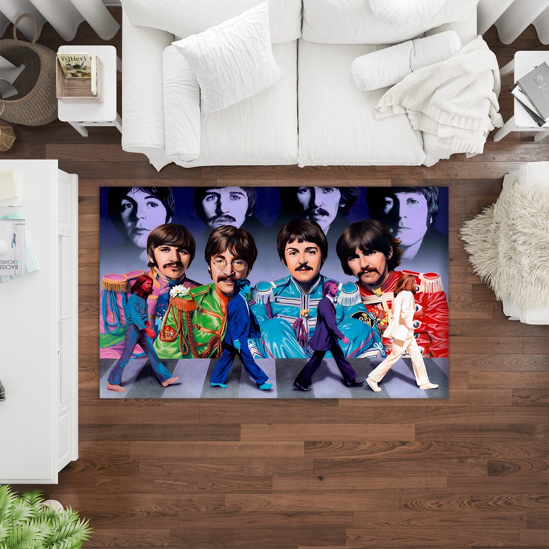 The Beatles Rug, Non-slip Rug, Popular Rug, Cool Rug, Birthday Gift ...