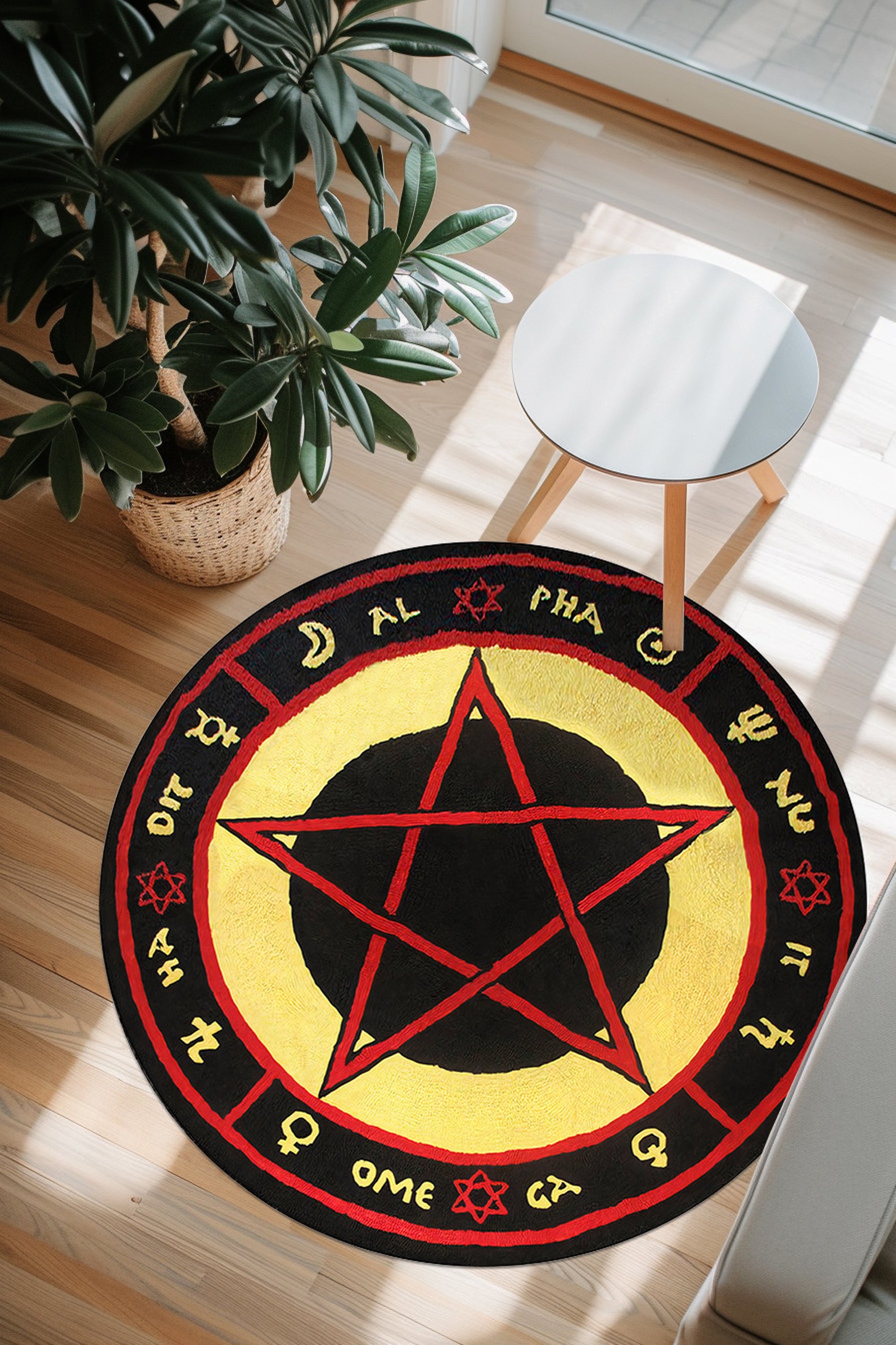 Astrology Rug,the Love Witch Patterned Rug,movie Decor,red Pentagram ...