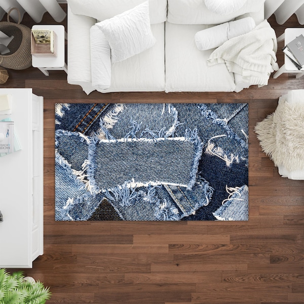Denim Rug - Etsy