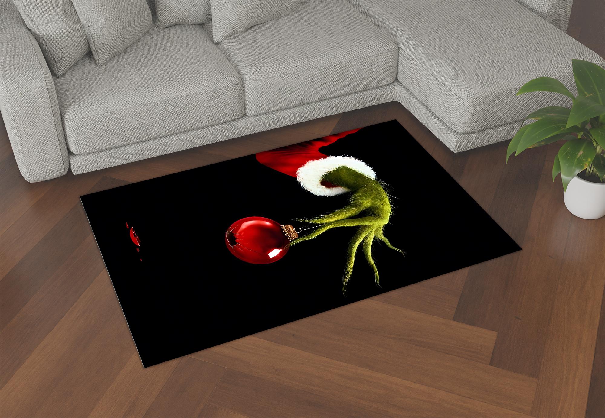 Grinch Christmas Holiday Area Rug, Merry Christmas Rectangle Rug ...