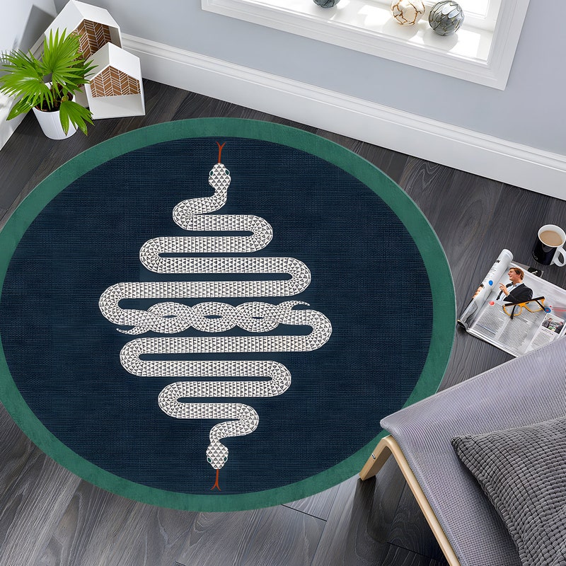Blue Round Rug - Etsy