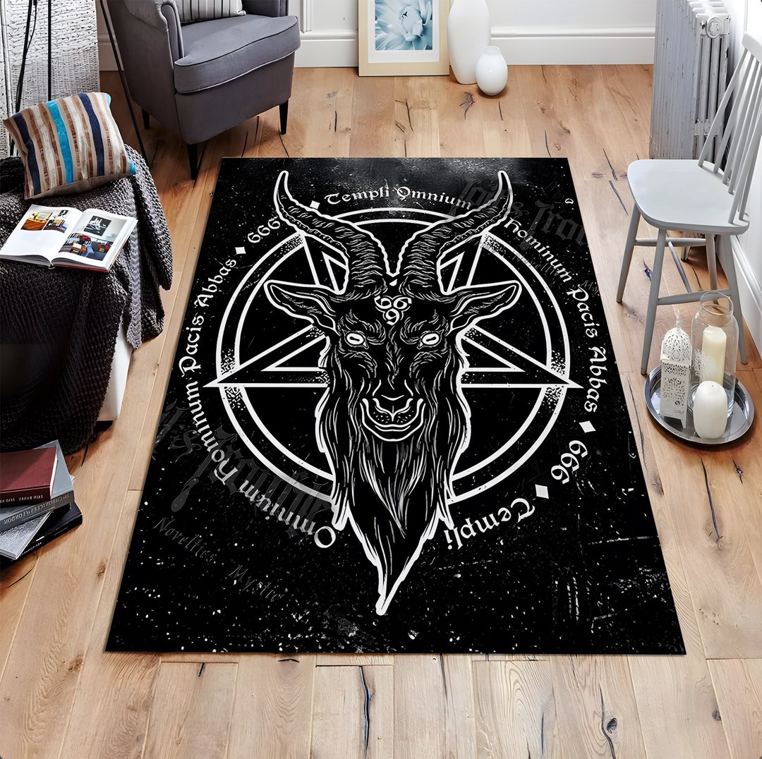 Goat Rug Pentagram Rug Baphomet Rug Occult Rug Satanic Rug Dark Rug ...