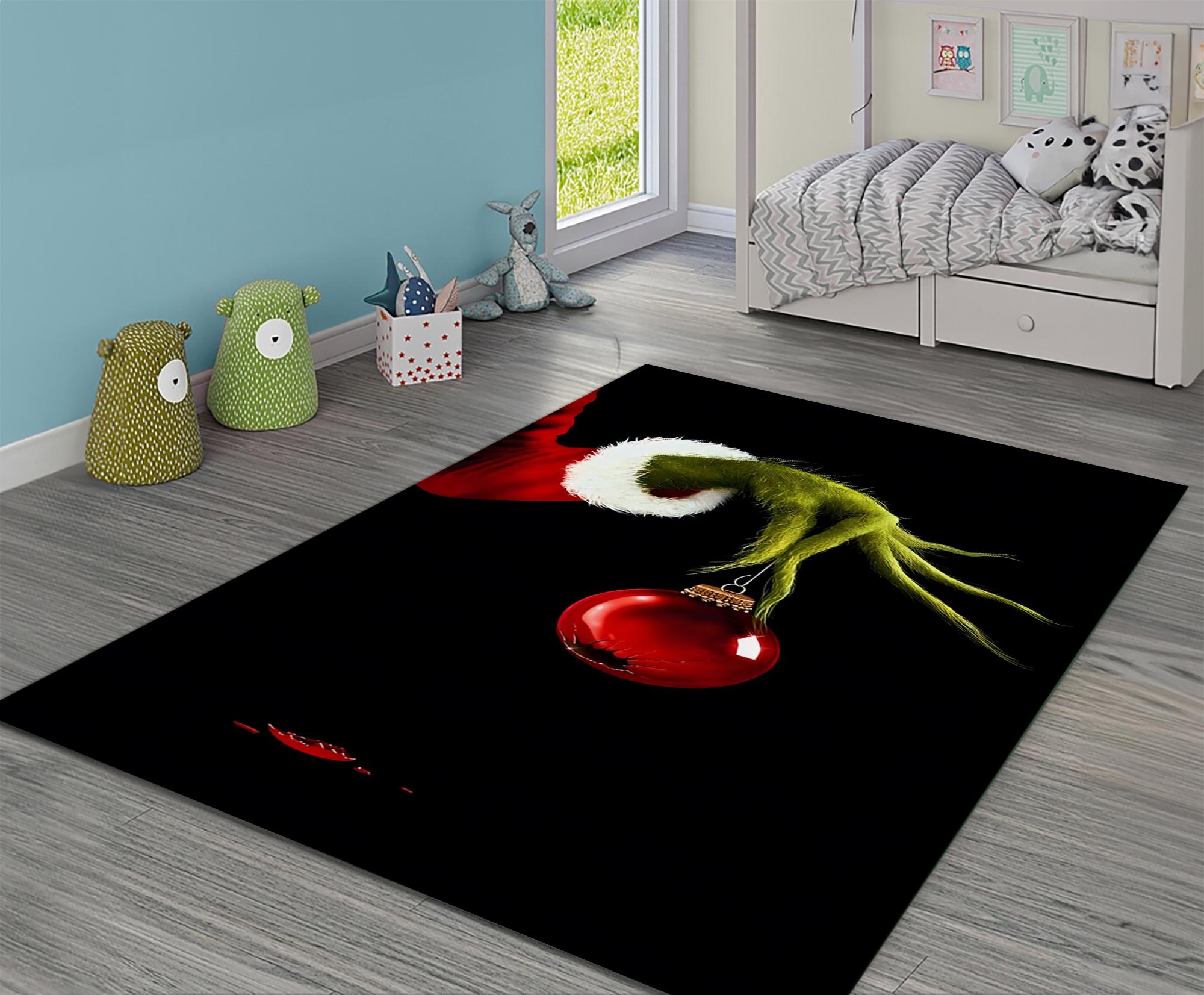 Grinch Christmas Holiday Area Rug, Merry Christmas Rectangle Rug ...