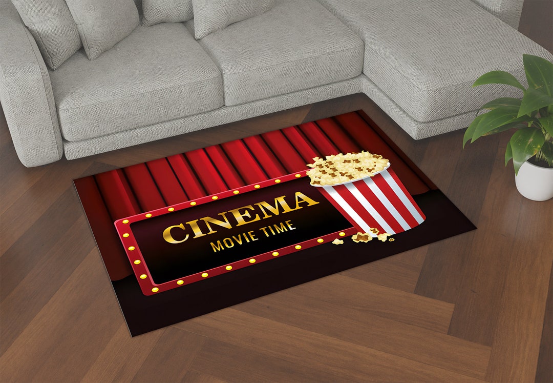 Cinema Rug, Cinema Film Rug, Retro Film Rug, Popcorn Pattern Rug,film ...