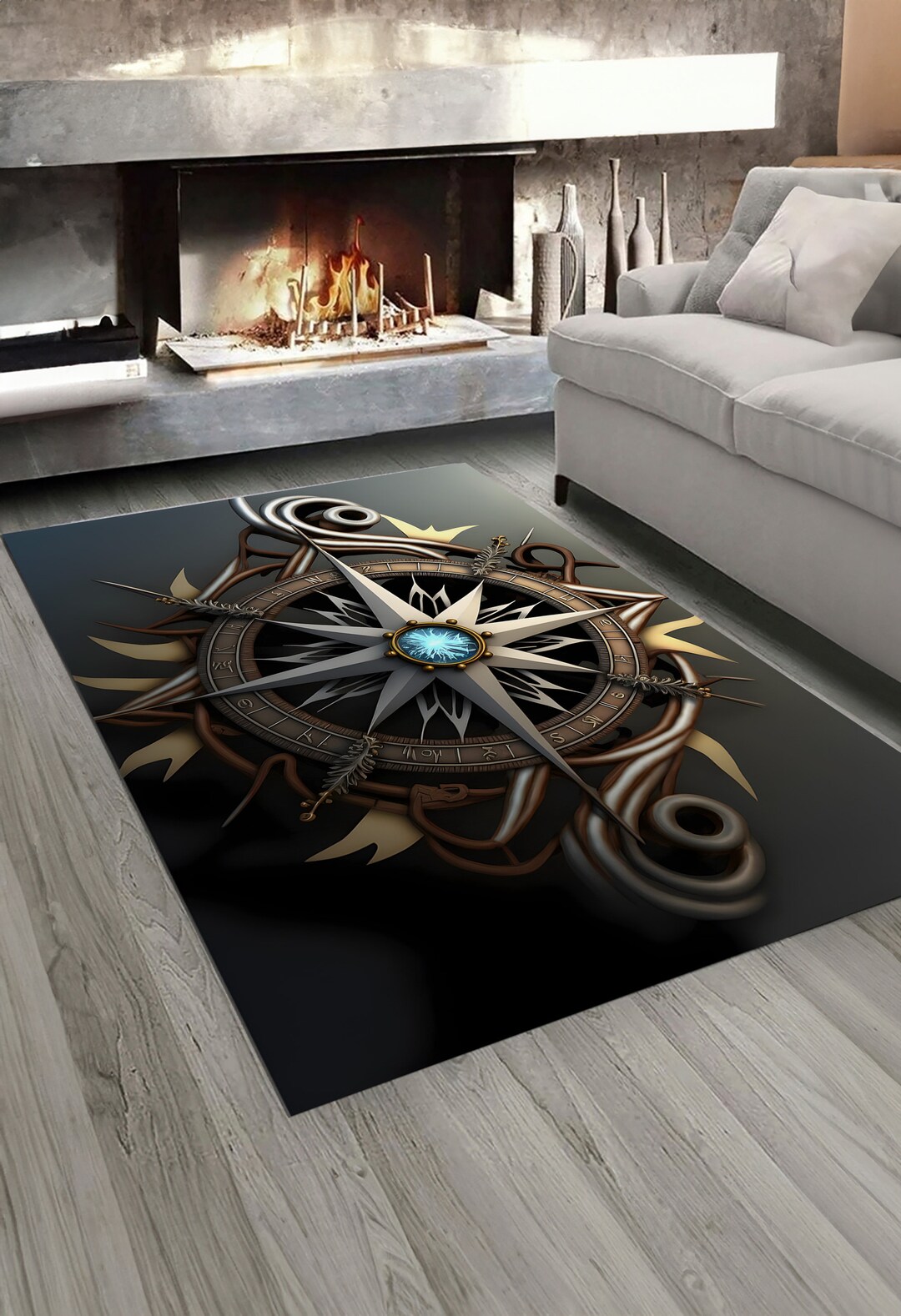 Luxury Compass, Compass Rug, Modern Rug, Unique Design, Contemporary ...