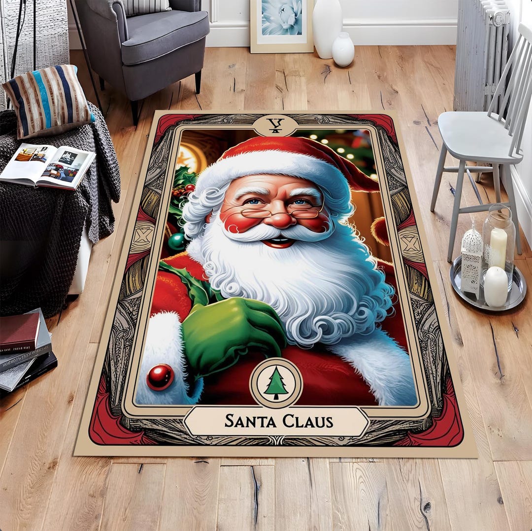 Santa Claus Tarot Rug,grinch Christmas Holiday Area Rug,christmas ...