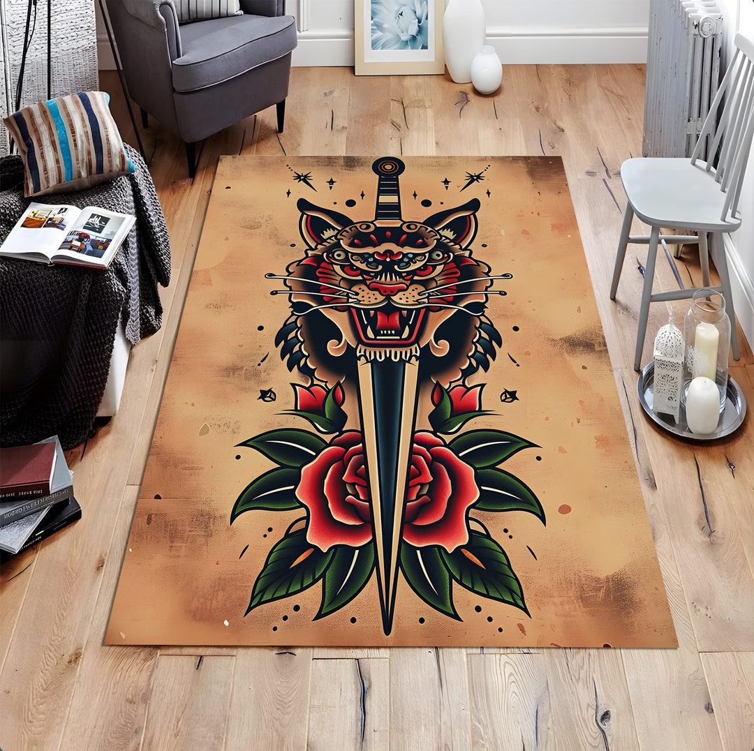 Tattoo Design Rug, Wizard Rug, Witch Rug, Tiger Rug, Snake Rug, Custom ...