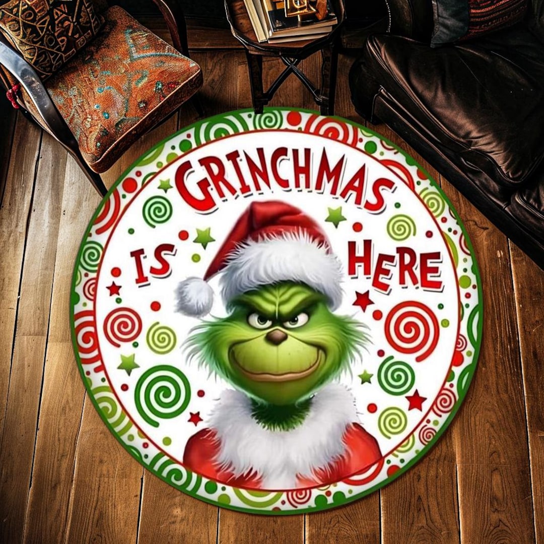 Grinchmas Blend Rug,round Rug,grinch Home Decor,grinch Rug,funny ...