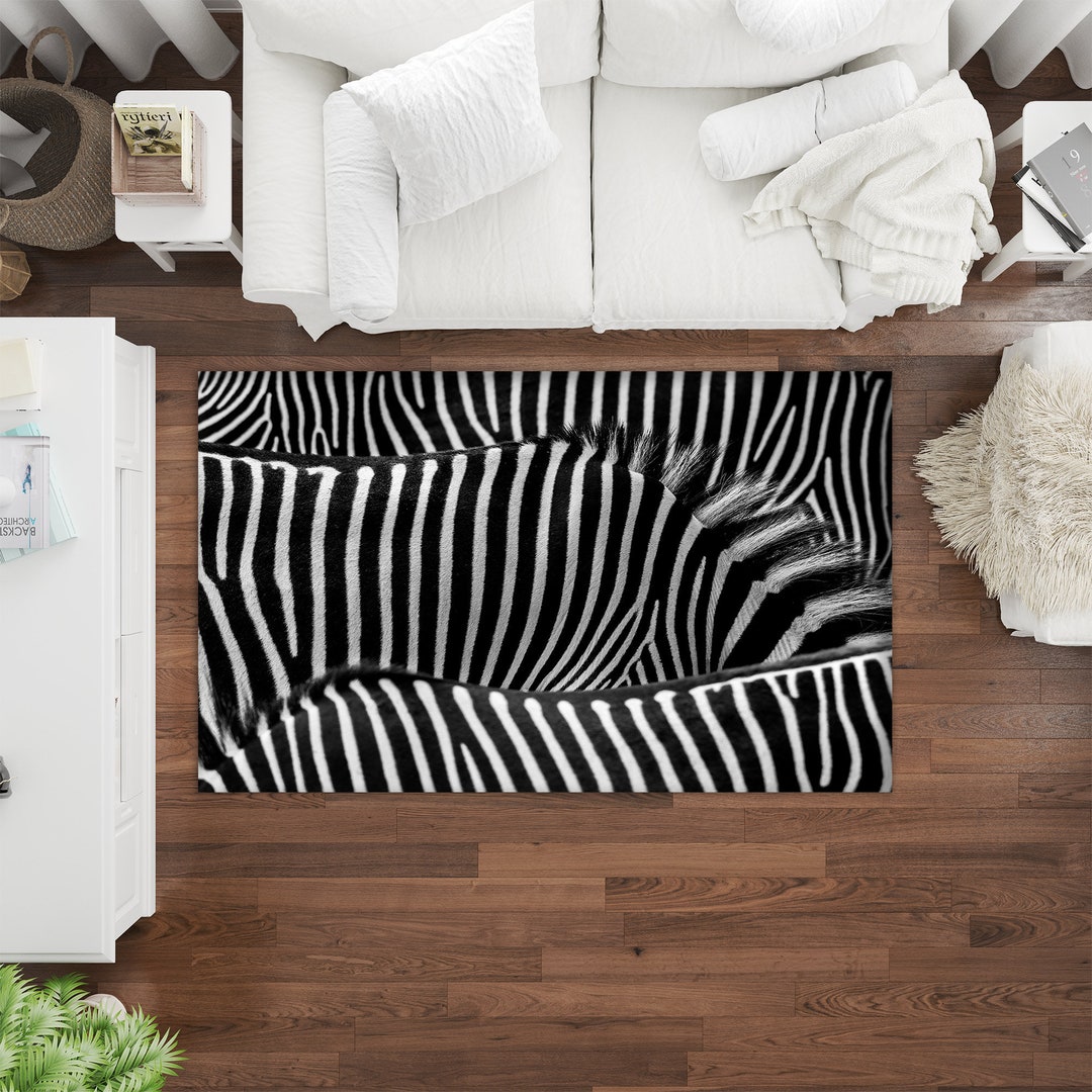 Zebra Design Rug, Contemporary Rug, Decorative Rug, Animal Print Rug ...