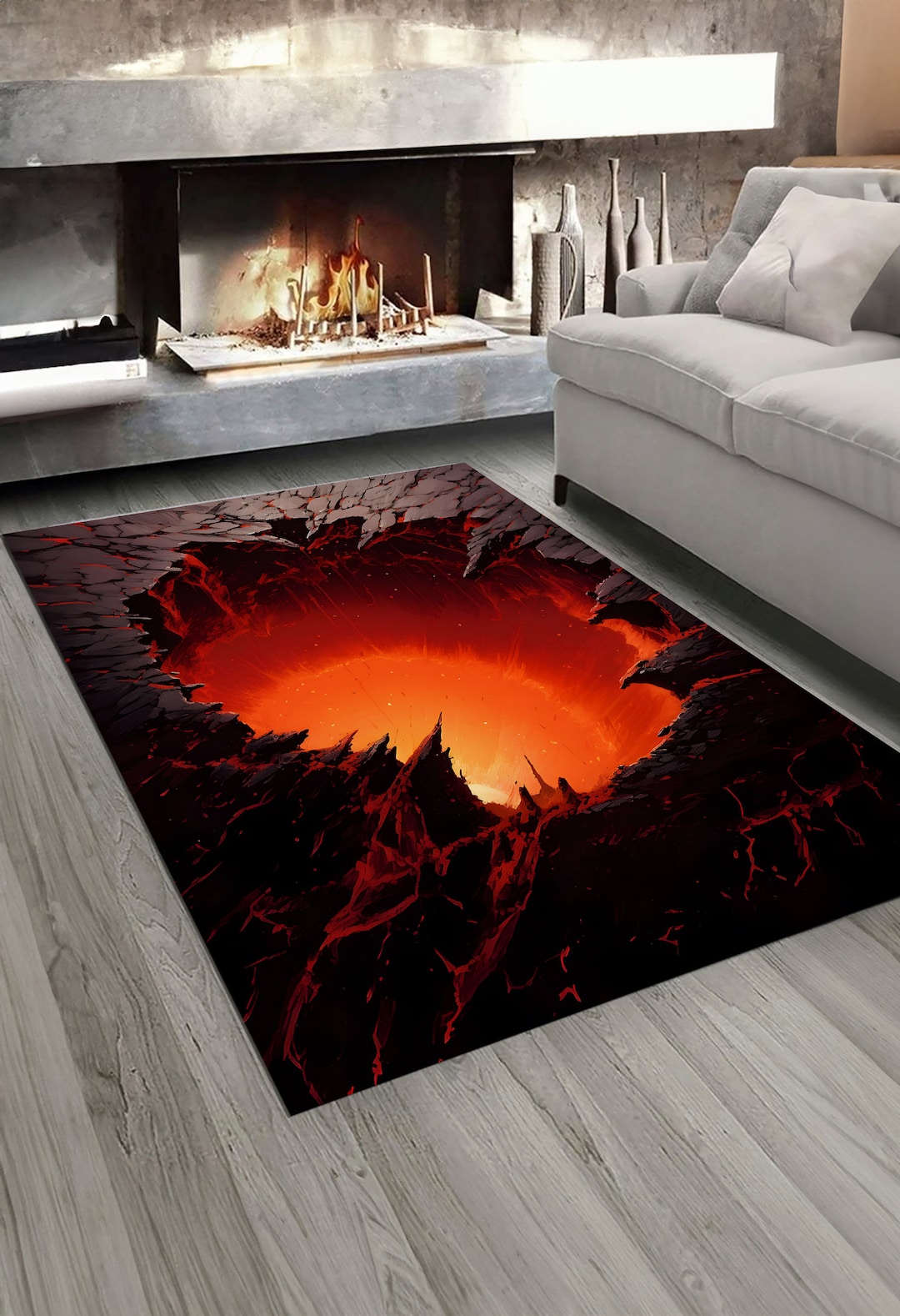 Lava Pit Rug, Fire Rug, 3D Vortex Rug, Illusion Rug, Fire Pit Rug, Rugs ...