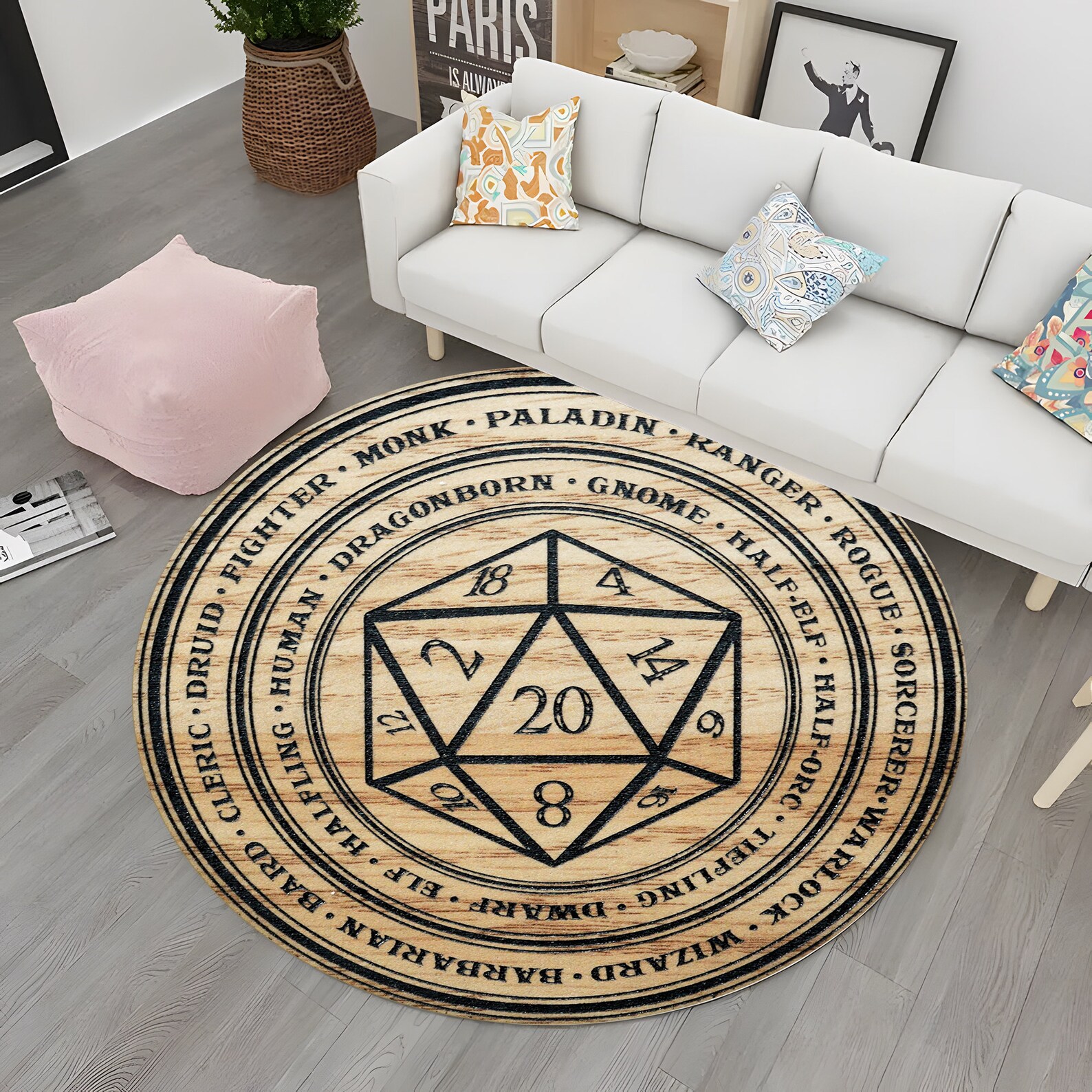 Dungeons Dragons Rug,dragon Round Rug,dnd Theme Rug,dnd Map Rug,round ...