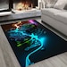 Neon Design Rug, Gaming Room Rug, Contemporary Rug, Decorative Rug ...