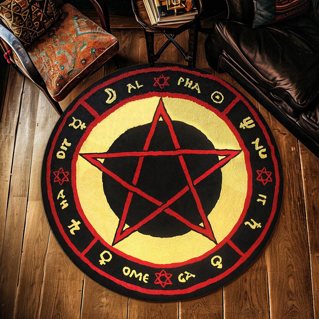 Astrology Rug,the Love Witch Patterned Rug,movie Decor,red Pentagram ...