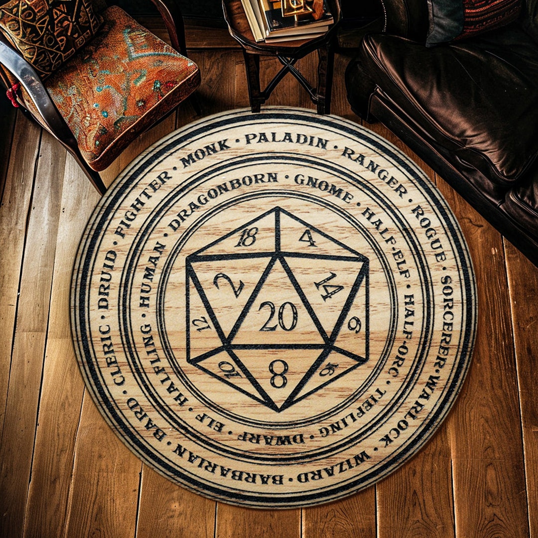 Dungeons Dragons Rug,dragon Round Rug,dnd Theme Rug,dnd Map Rug,round ...