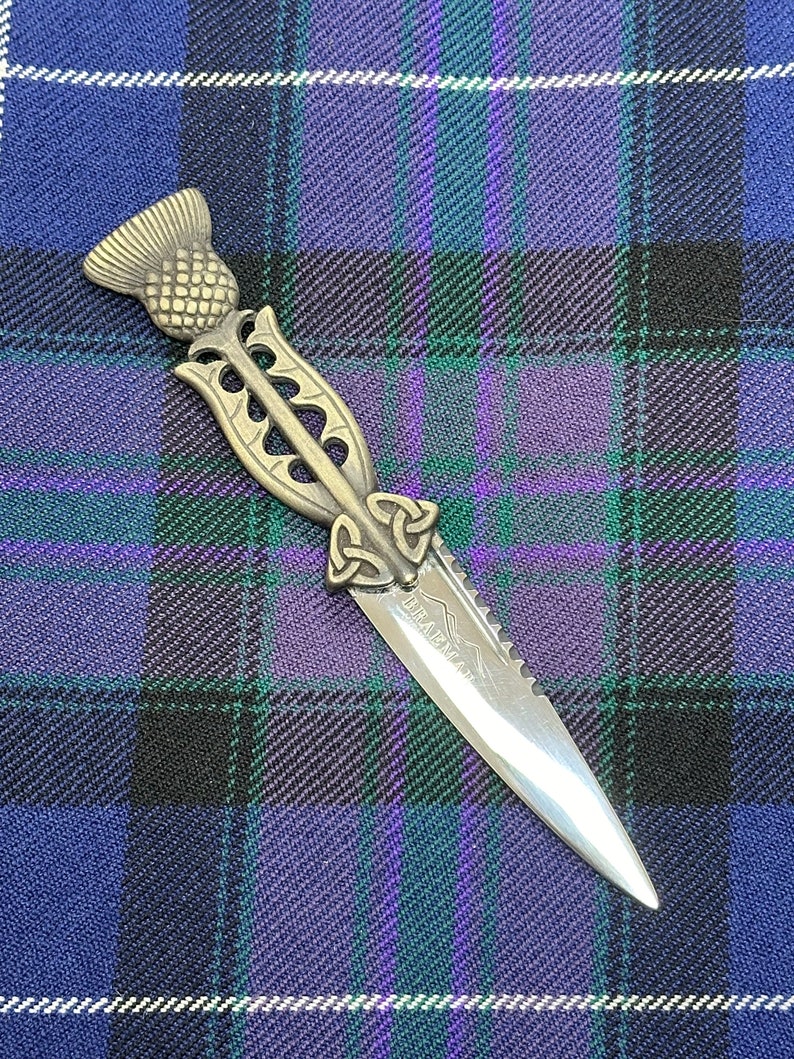 Thistle Pewter Handle Sgian Dubh - Traditional Scottish Dirk With ...
