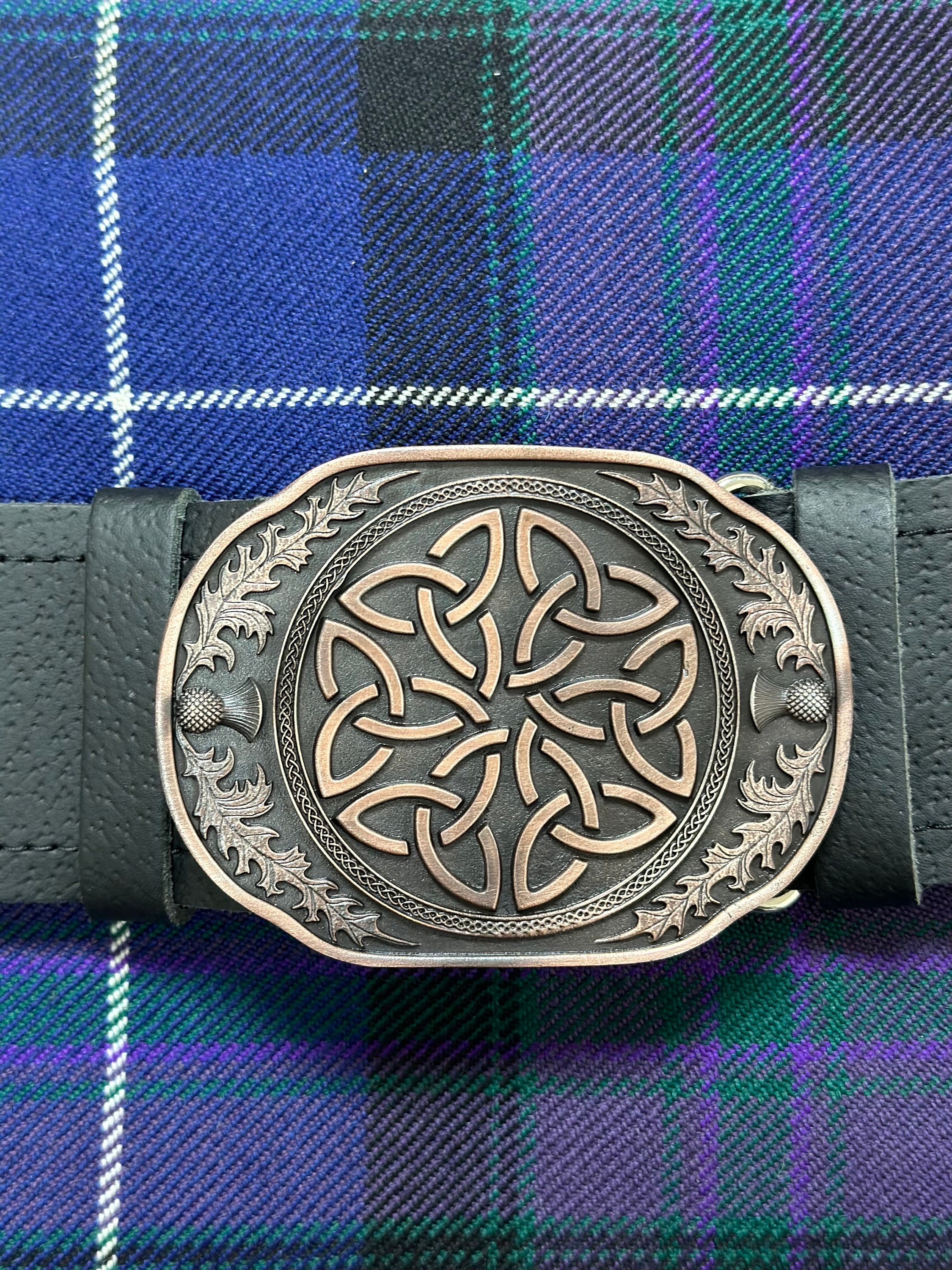 Celtic Trinity Pewter Kilt Belt Buckle - Handcrafted Scottish Kilt ...