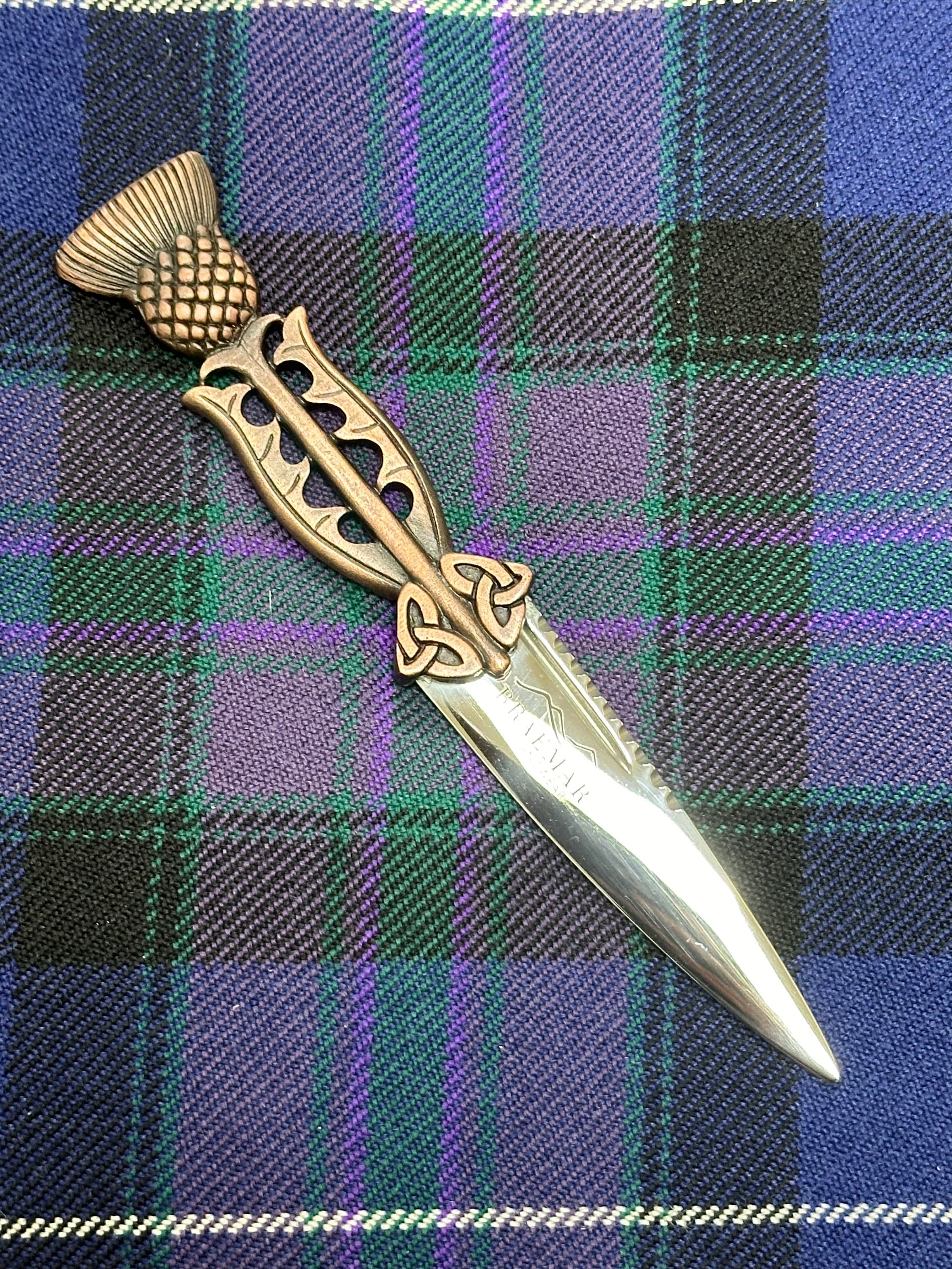 Thistle Pewter Handle Sgian Dubh - Traditional Scottish Dirk With ...