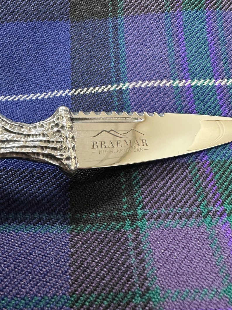 Pewter Antler Handle Sgian Dubh - Handcrafted Traditional Highland Dirk ...