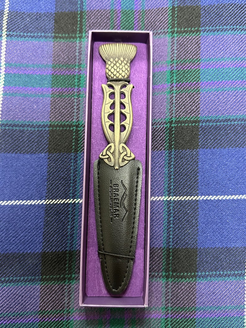 Thistle Pewter Handle Sgian Dubh - Traditional Scottish Dirk With ...