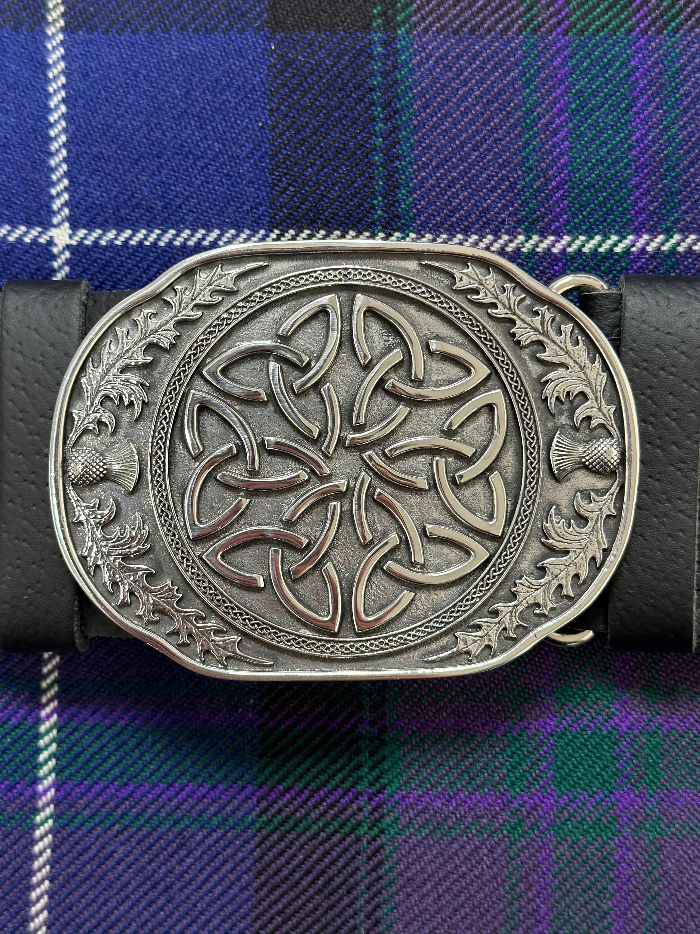 Celtic Trinity Pewter Kilt Belt Buckle - Handcrafted Scottish Kilt ...