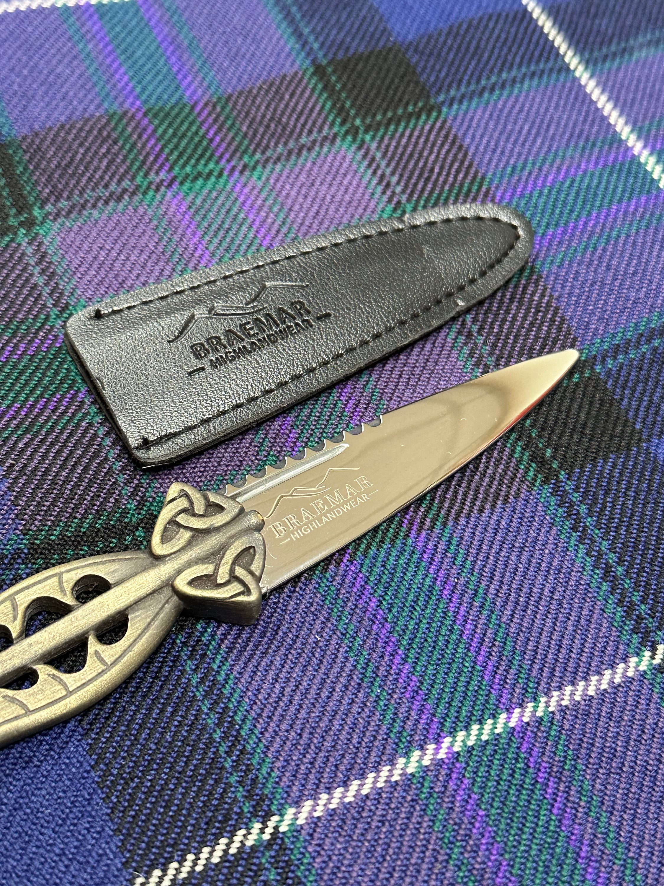 Thistle Pewter Handle Sgian Dubh - Traditional Scottish Dirk With ...