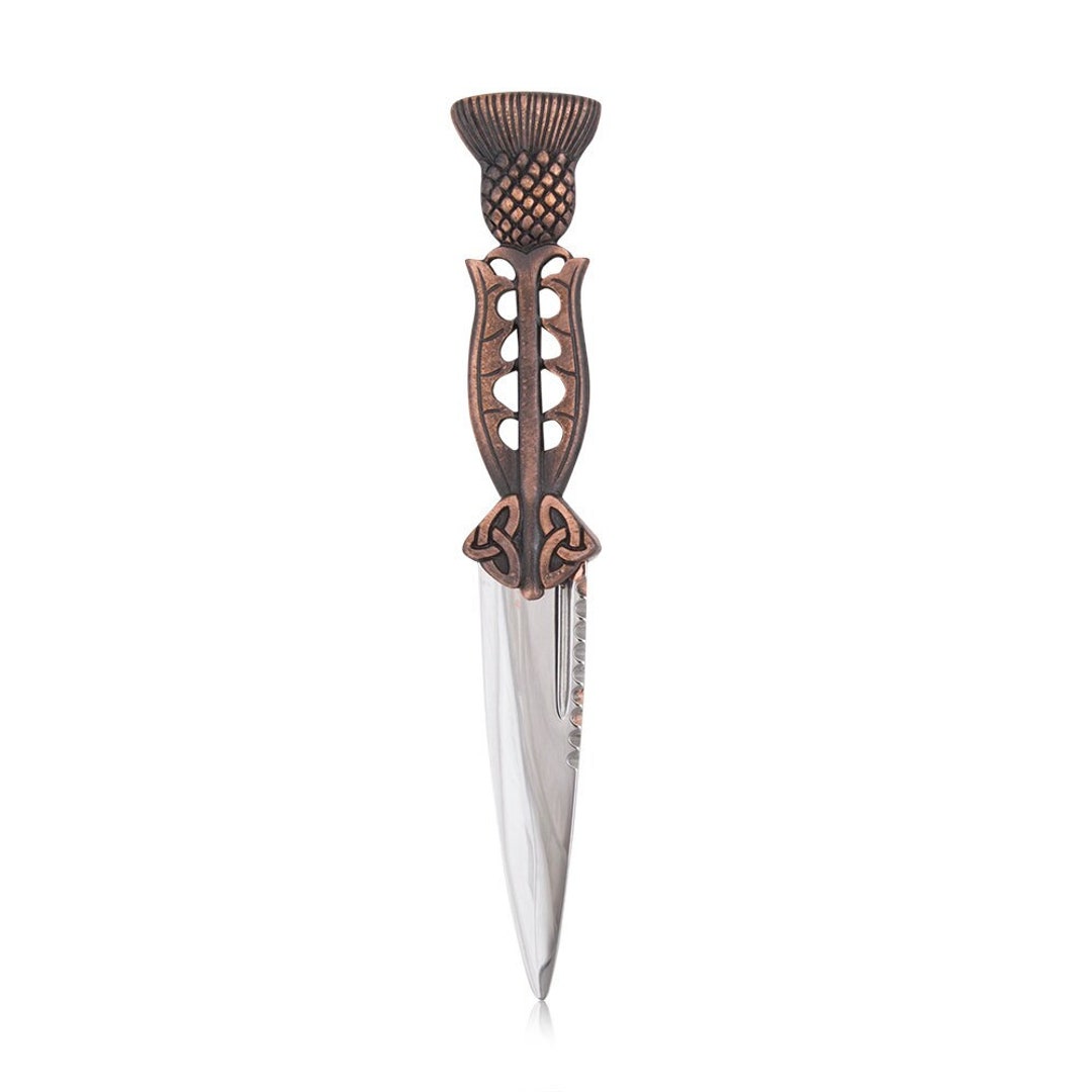Thistle Pewter Handle Sgian Dubh - Traditional Scottish Dirk With ...