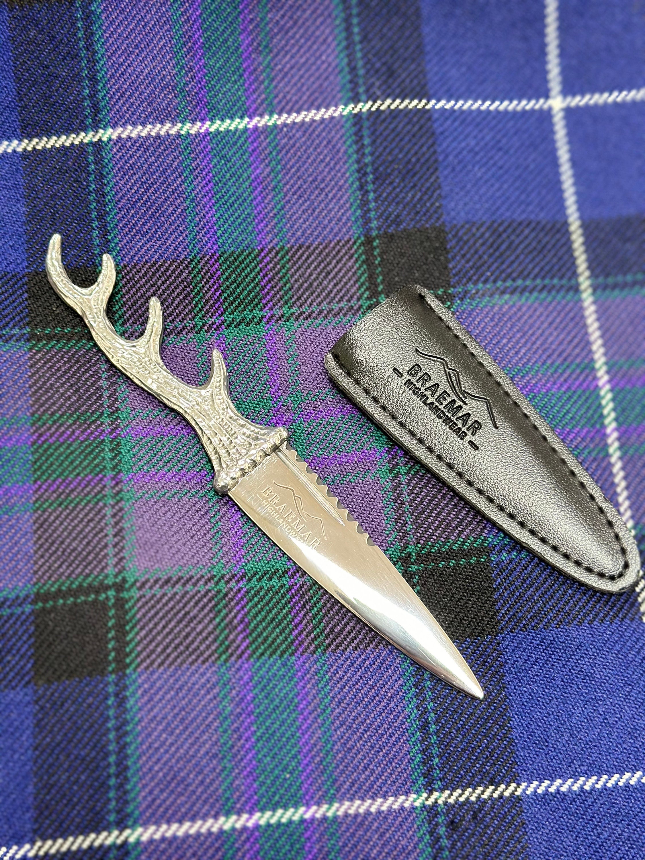 Pewter Antler Handle Sgian Dubh - Handcrafted Traditional Highland Dirk ...