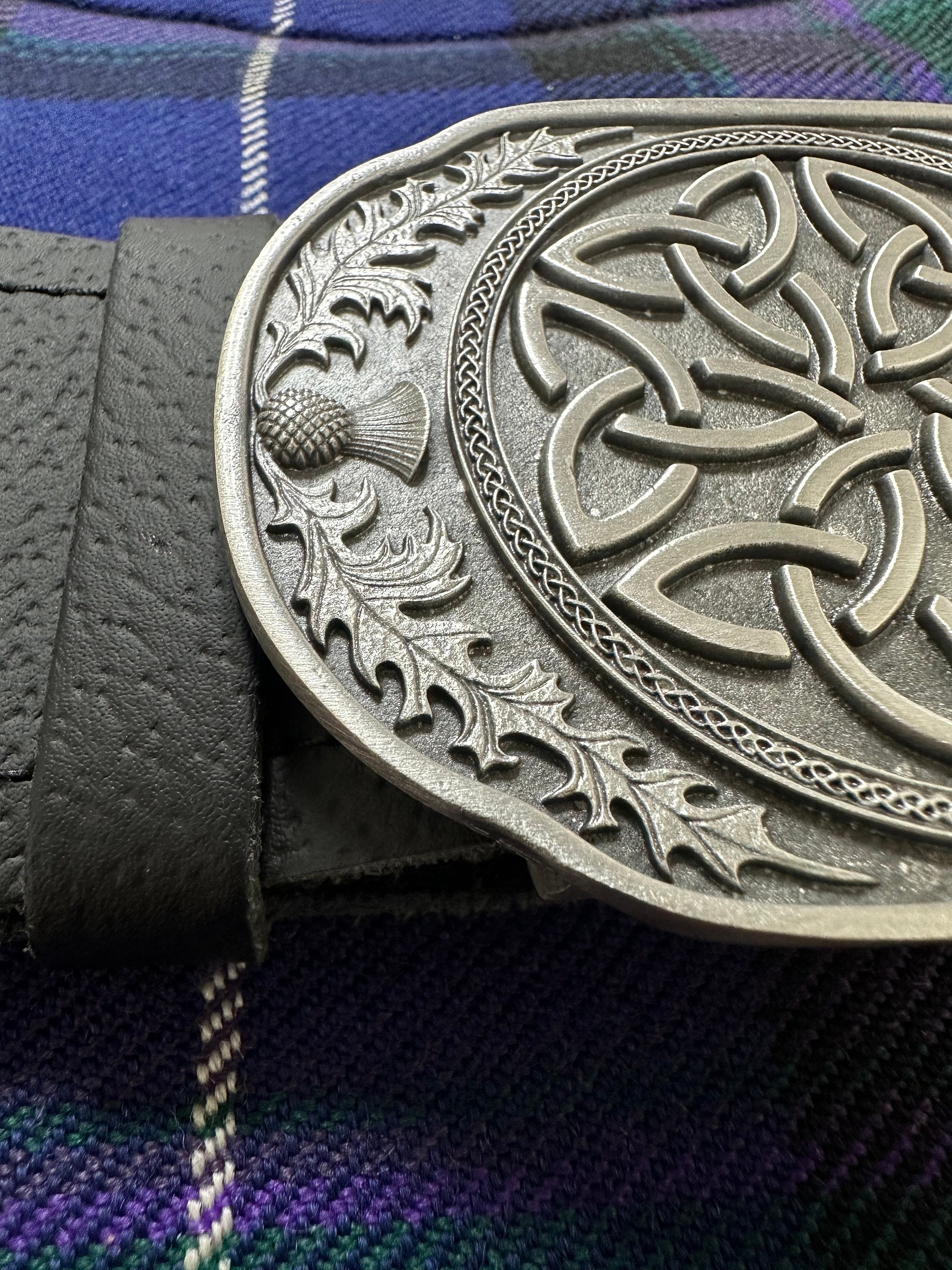 Celtic Trinity Pewter Kilt Belt Buckle - Handcrafted Scottish Kilt ...