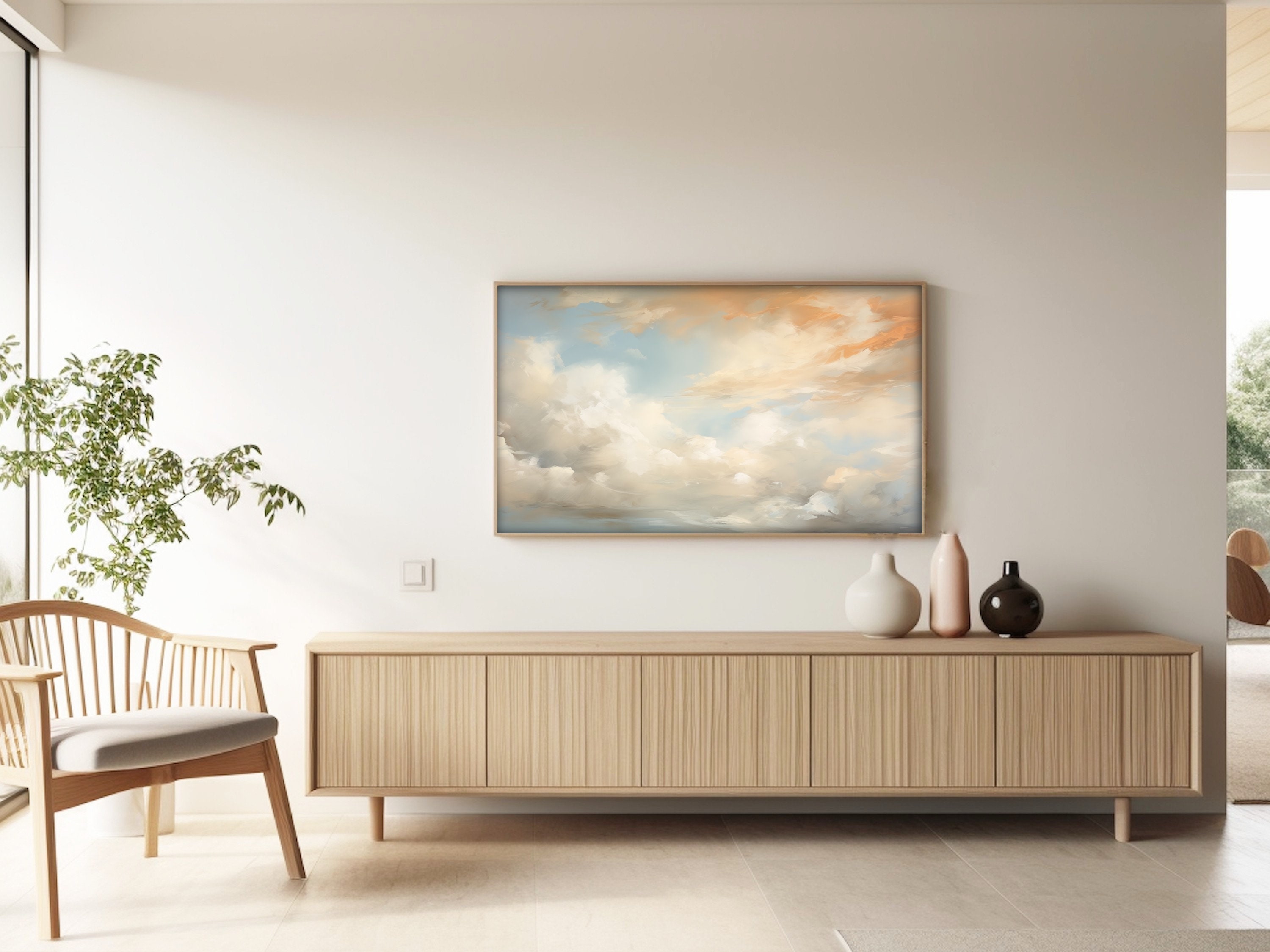 Abstract Sky Clouds Huge Wall Art Skyscape Landscape Painting Sky ...